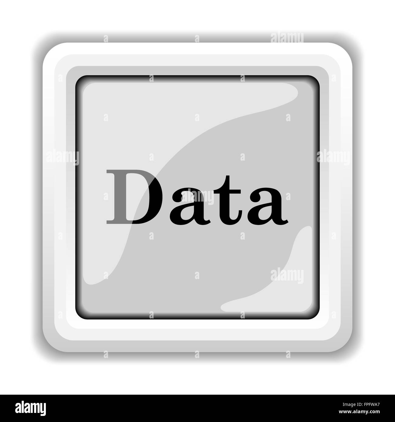 Data icon. Internet button on white background Stock Photo - Alamy