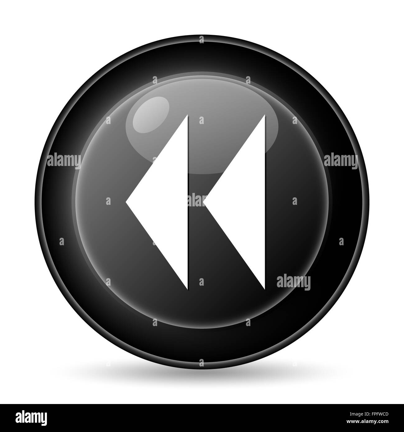 Rewind icon. Internet button on white background Stock Photo - Alamy