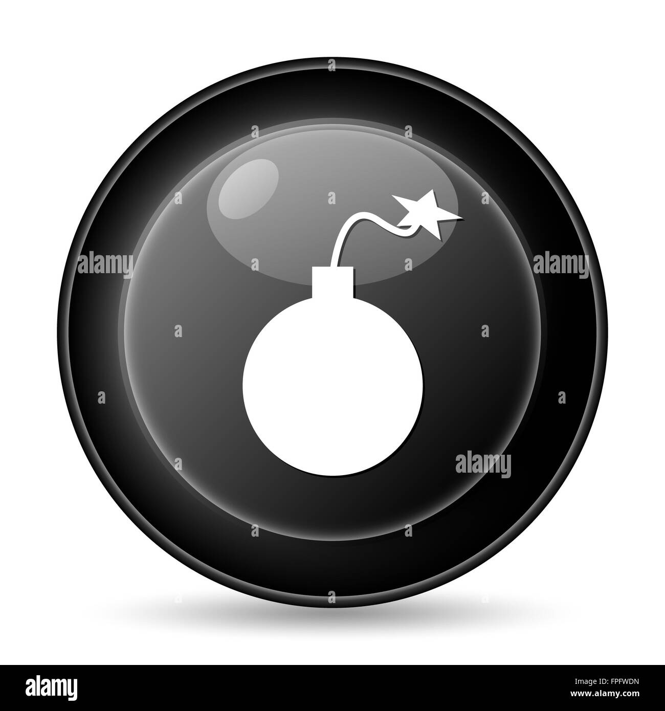 Bomb icon. Internet button on white background Stock Photo - Alamy