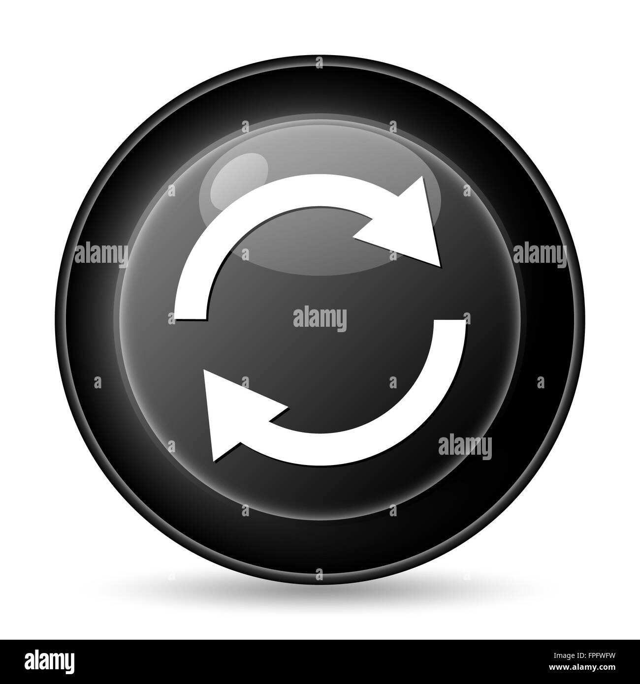 Reload two arrows icon. Internet button on white background Stock Photo ...
