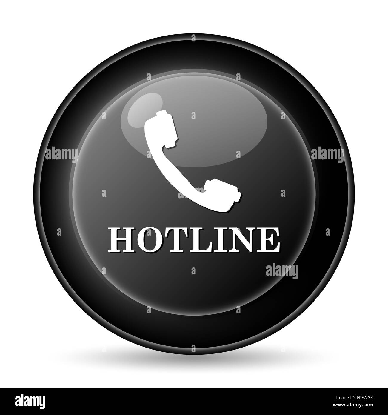 Hotline icon. Internet button on white background Stock Photo - Alamy