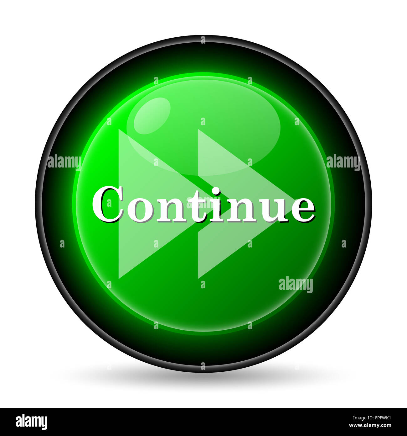 Continue icon. Internet button on white background Stock Photo - Alamy