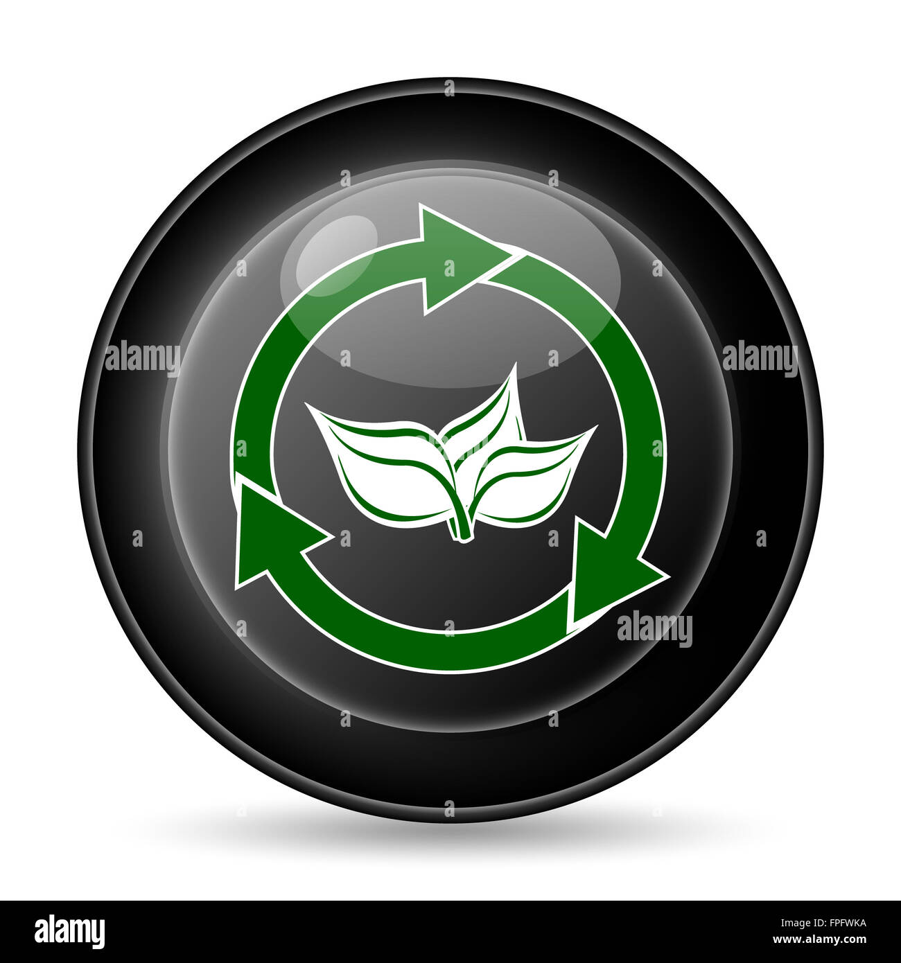 Recycle arrows icon. Internet button on white background Stock Photo ...