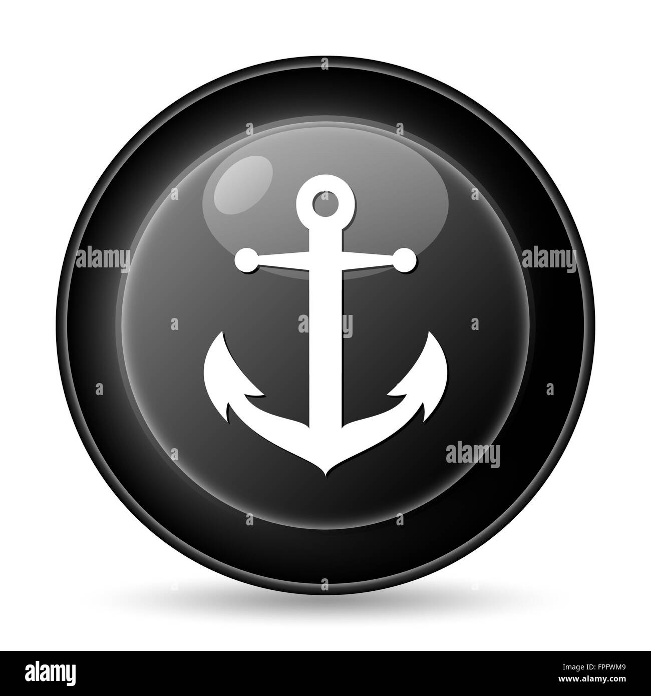 Anchor icon. Internet button on white background Stock Photo - Alamy