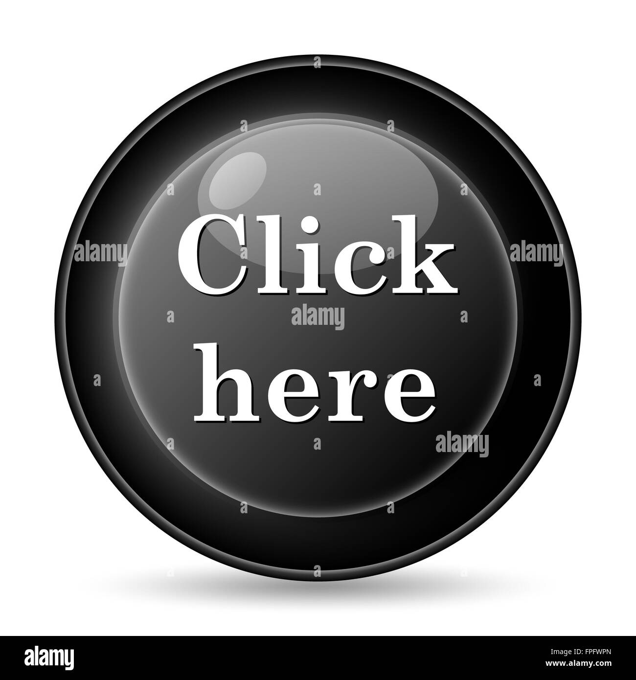 Click here icon. Internet button on white background Stock Photo - Alamy