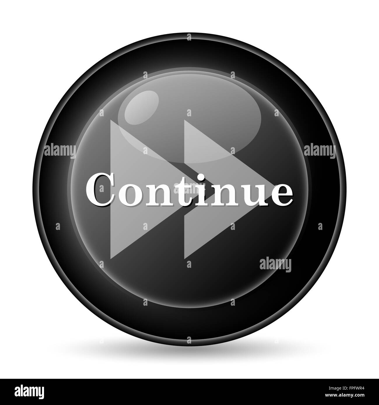 Continue icon. Internet button on white background Stock Photo - Alamy