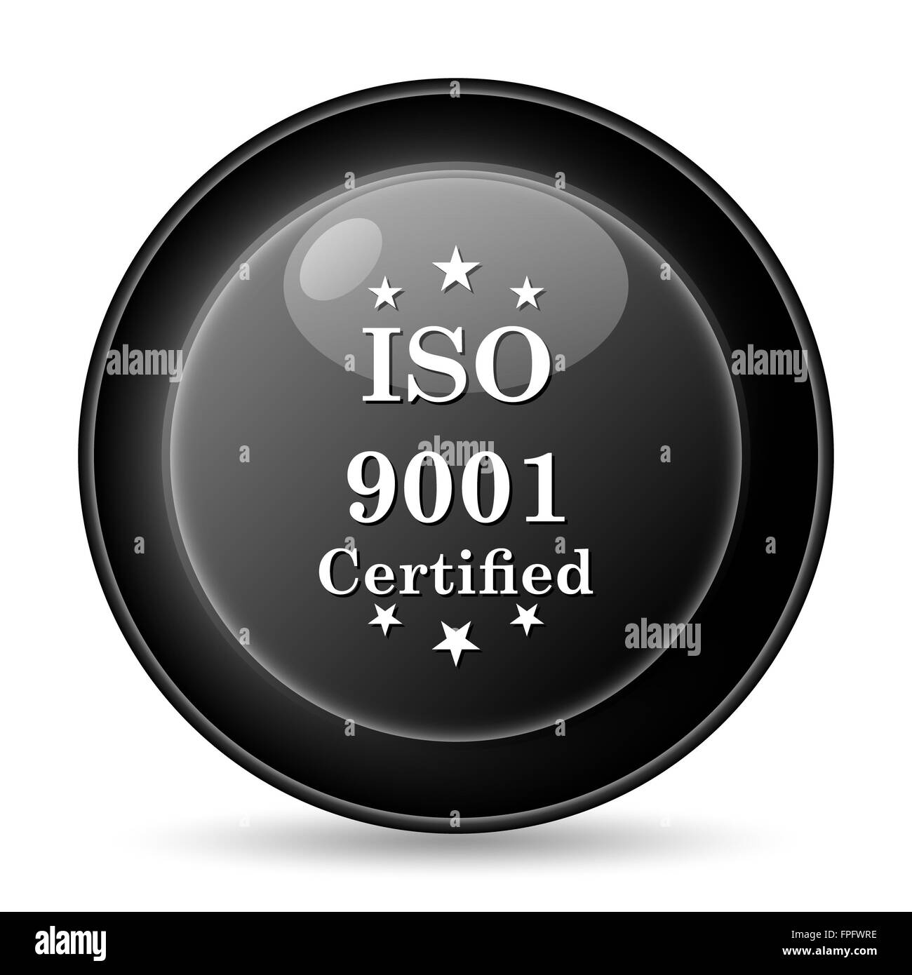 ISO9001 icon. Internet button on white background Stock Photo - Alamy