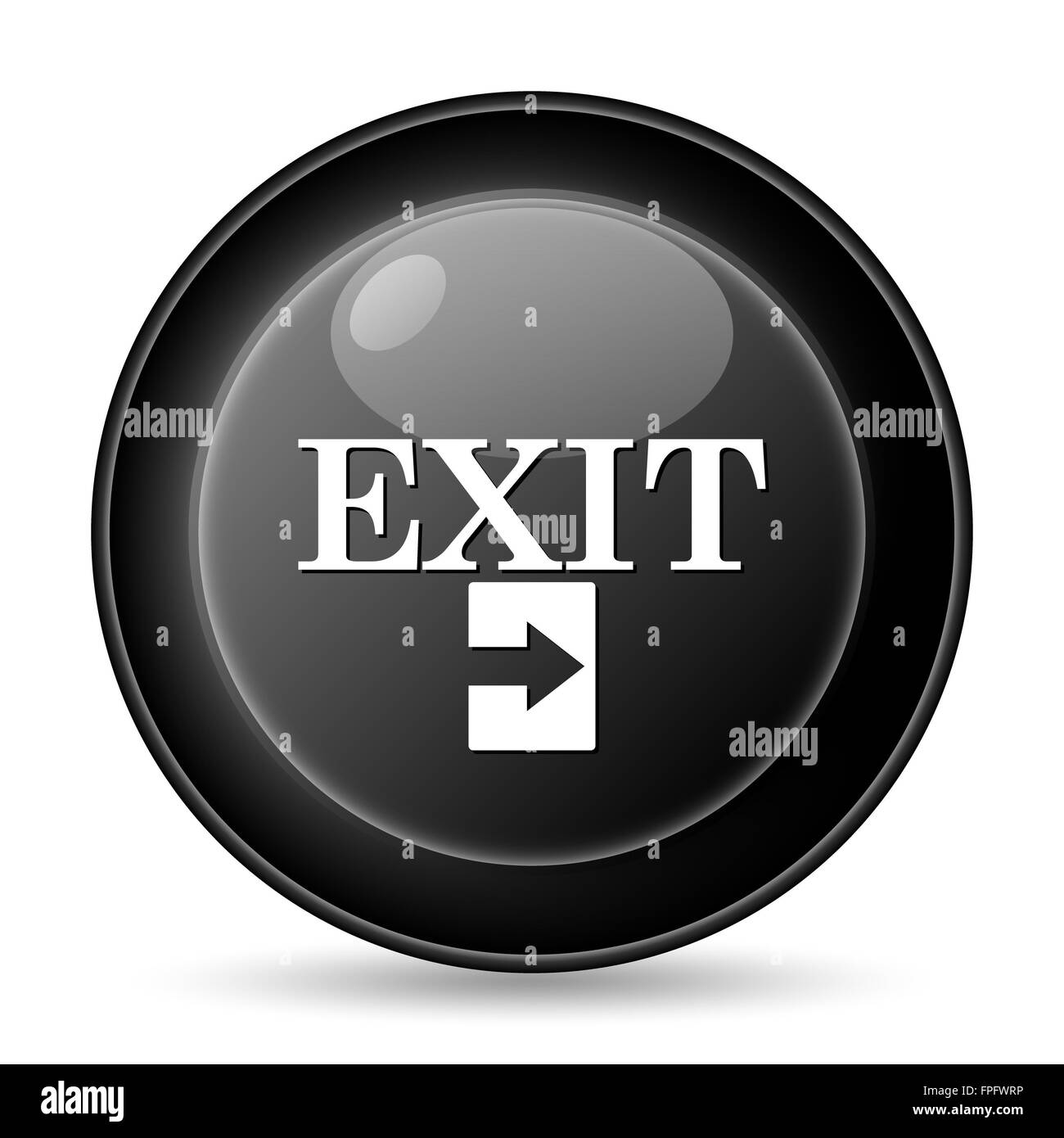 Exit icon. Internet button on white background Stock Photo - Alamy