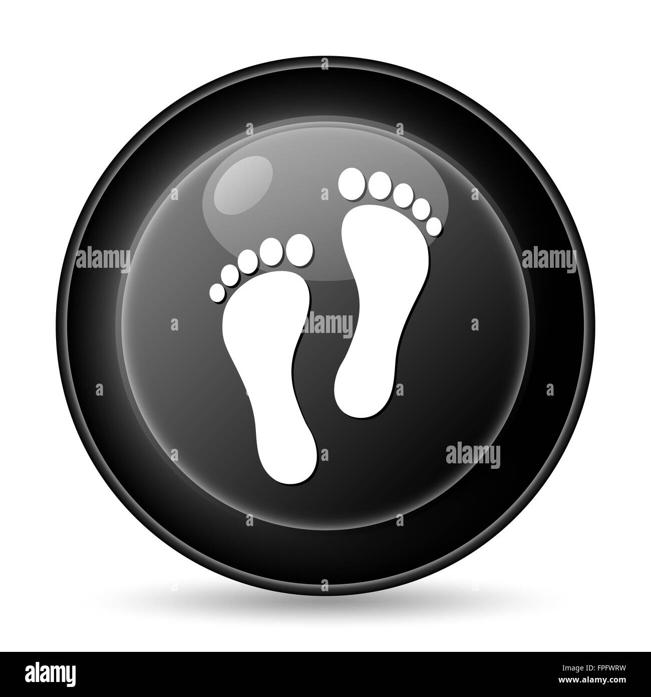 Foot print icon. Internet button on white background Stock Photo - Alamy