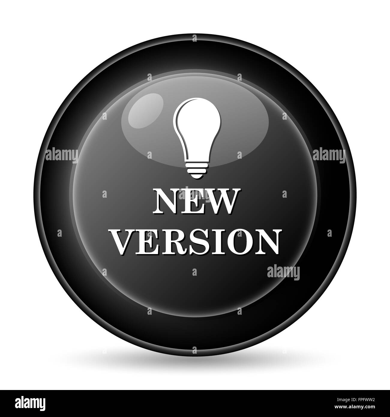 New version icon. Internet button on white background Stock Photo - Alamy