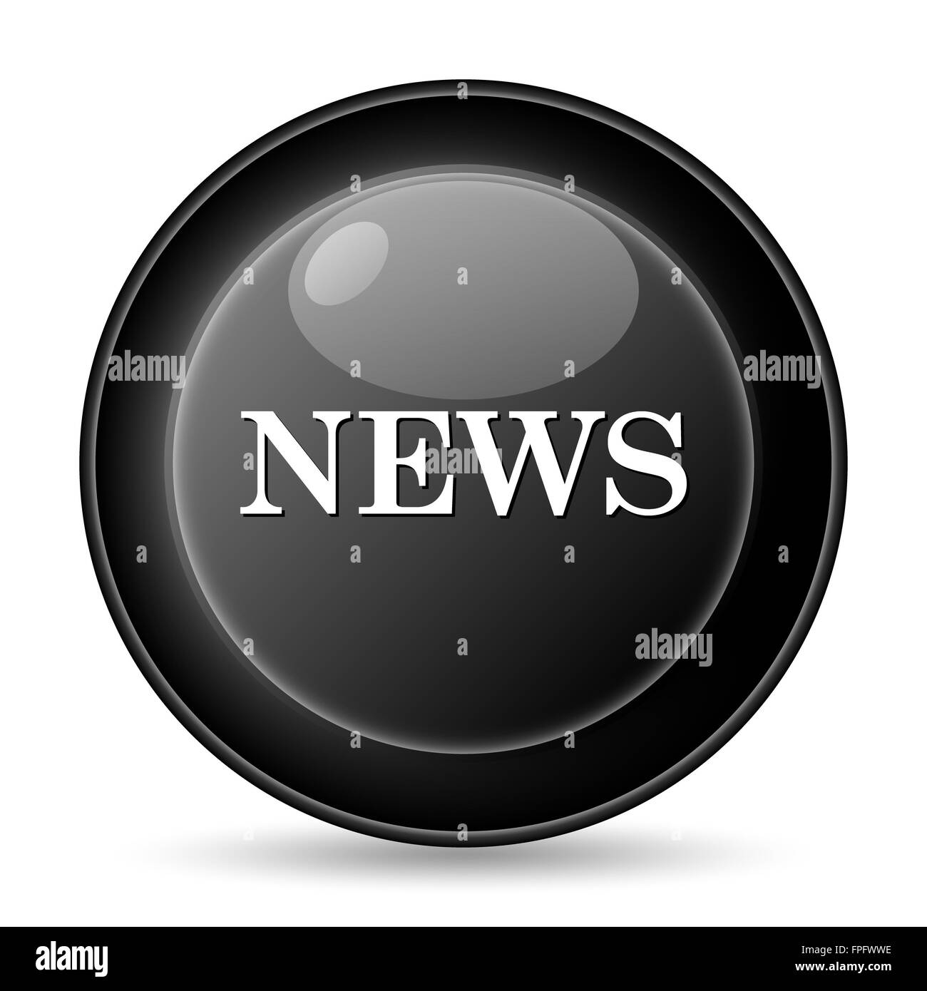 News icon. Internet button on white background Stock Photo - Alamy