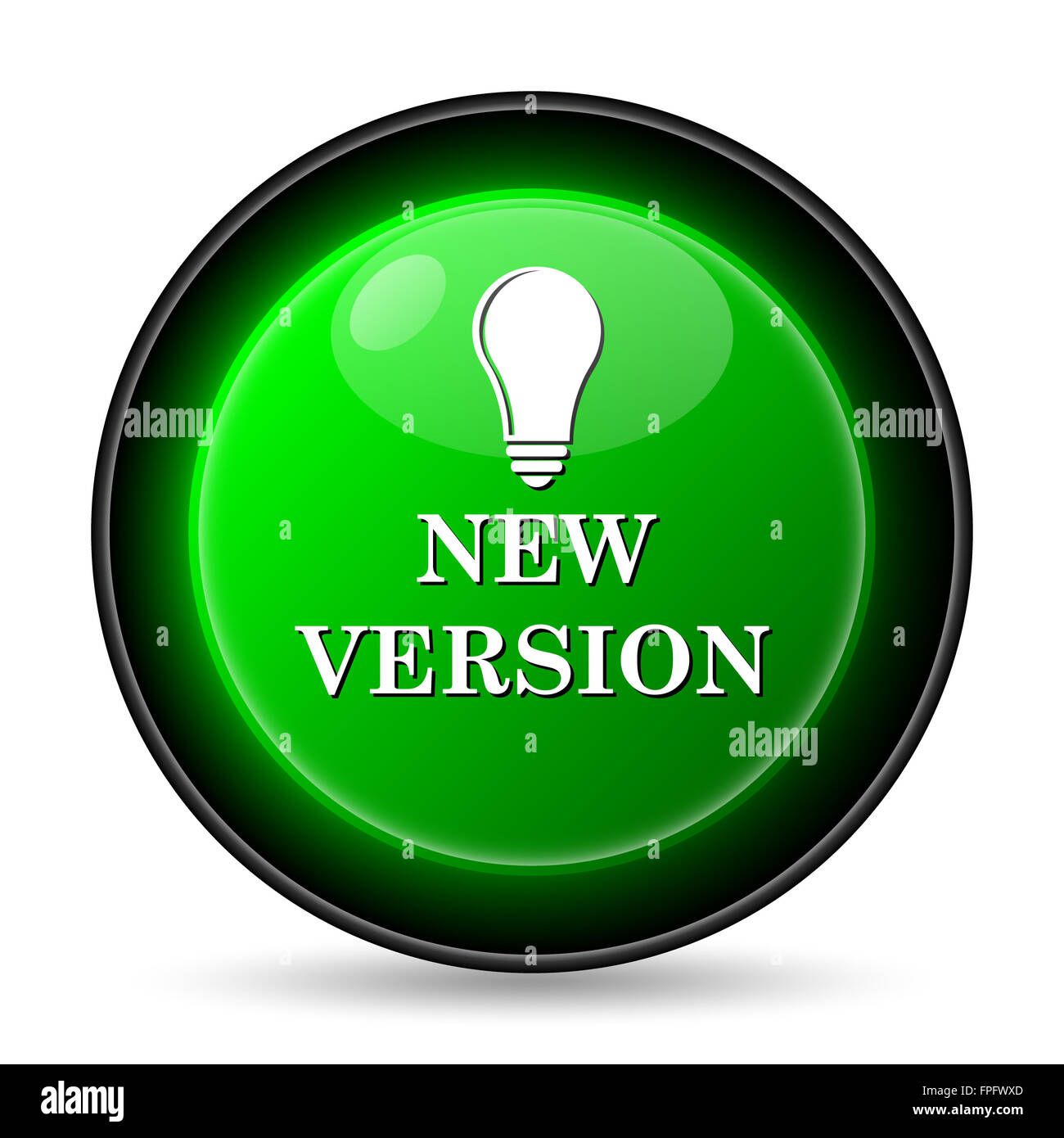 New version icon. Internet button on white background Stock Photo - Alamy