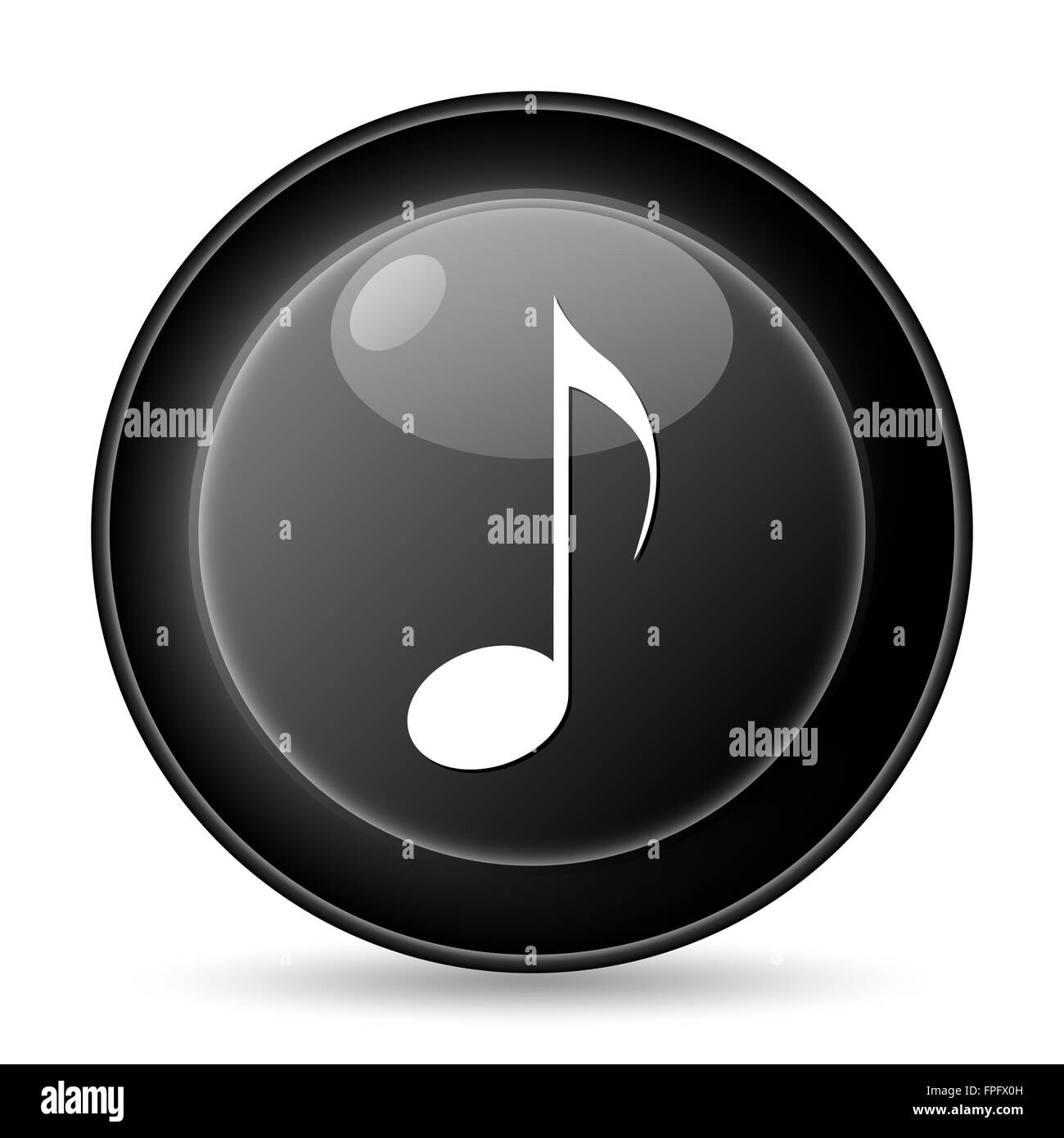 Musical note icon. Internet button on white background Stock Photo - Alamy