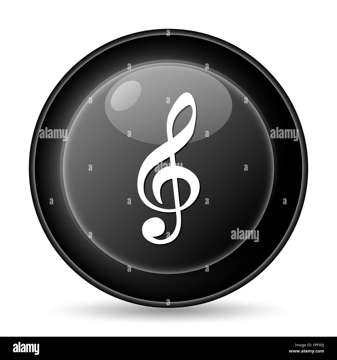 Musical note icon. Internet button on white background Stock Photo - Alamy
