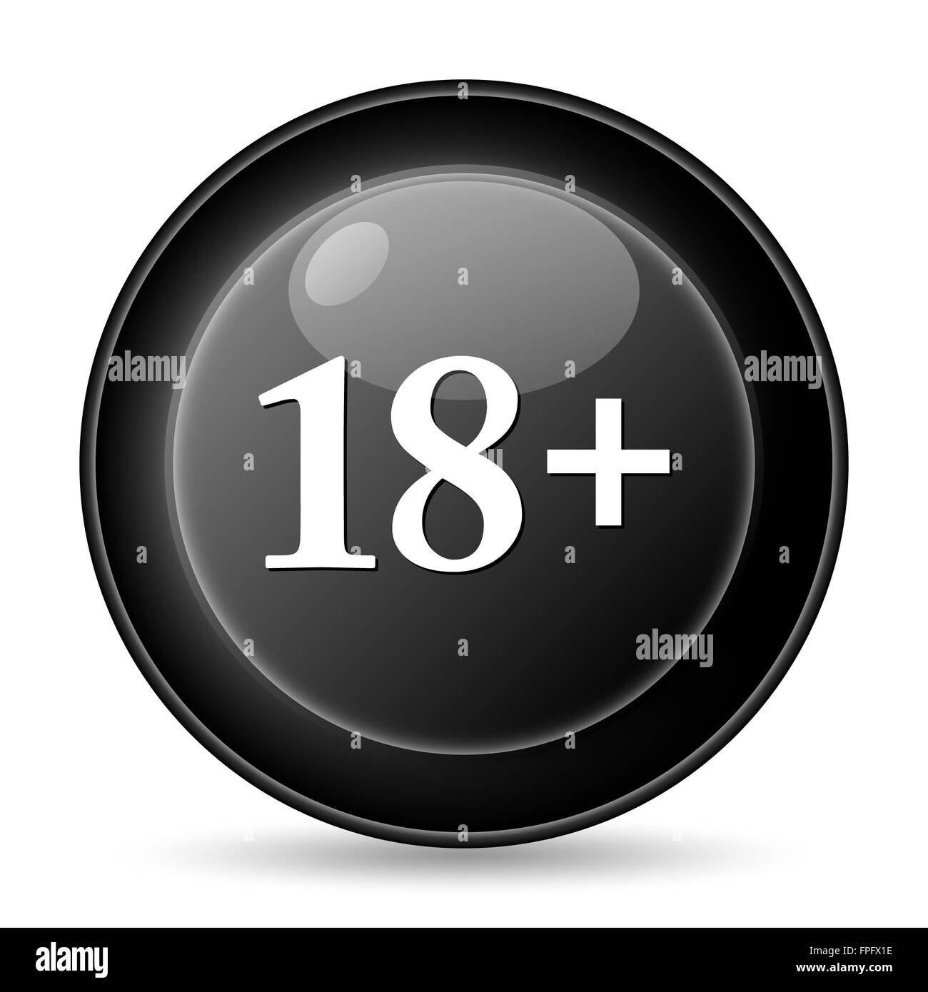 18 plus icon. Internet button on white background Stock Photo - Alamy