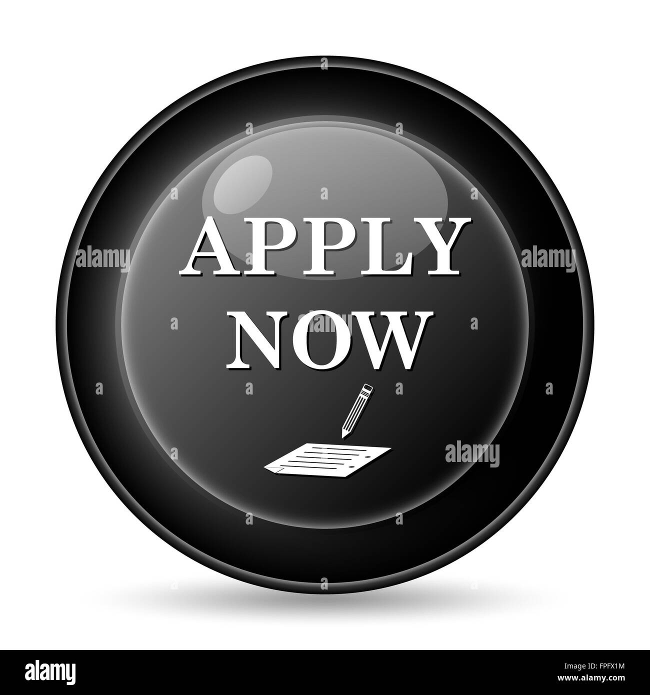 Apply now icon. Internet button on white background Stock Photo - Alamy
