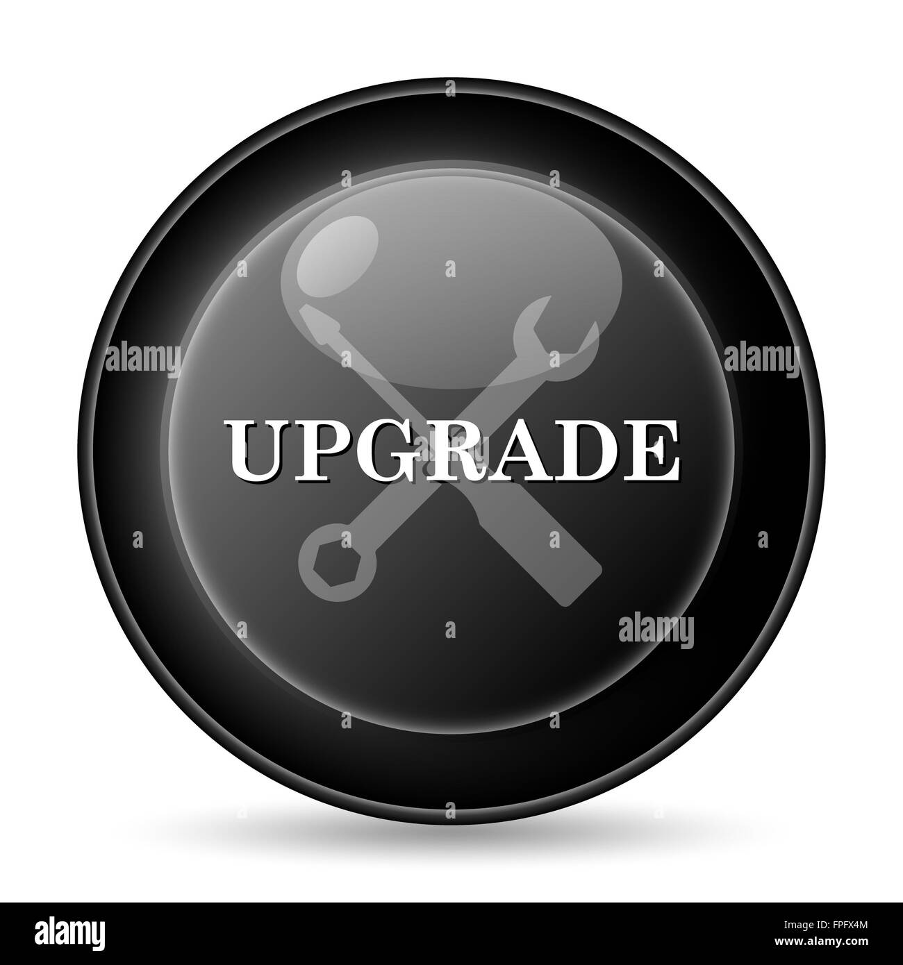 Upgrade icon. Internet button on white background Stock Photo - Alamy