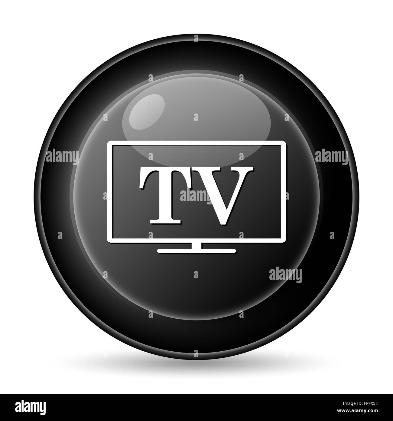 Tv icon internet button Black and White Stock Photos & Images - Alamy