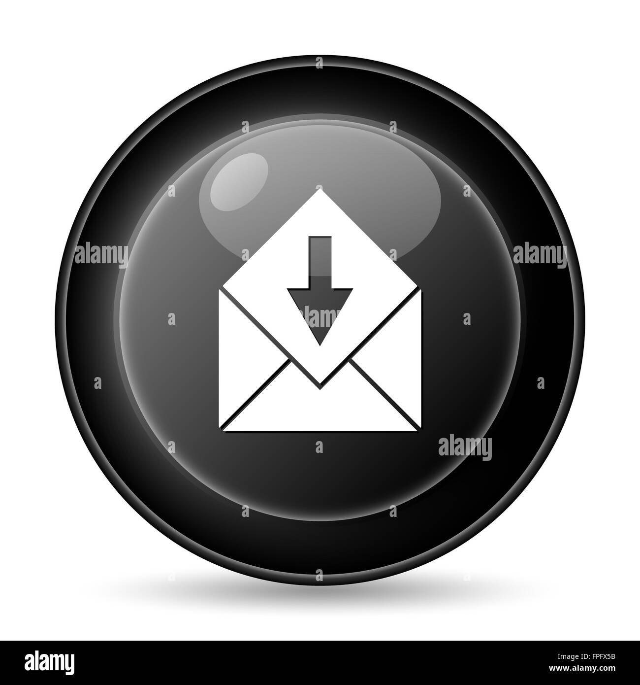 Receive e-mail icon. Internet button on white background Stock Photo ...