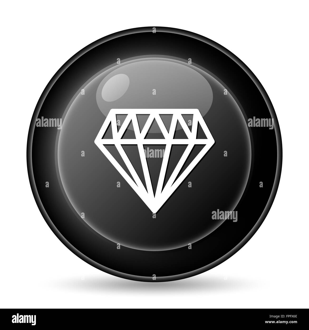 Diamond icon. Internet button on white background Stock Photo - Alamy