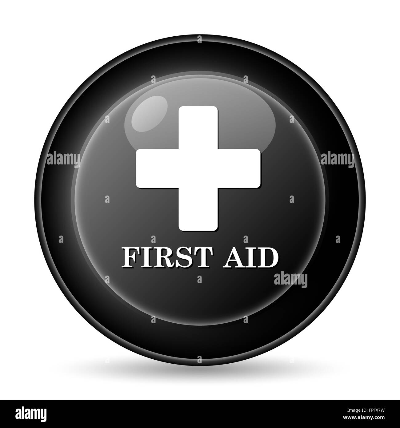 First aid icon. Internet button on white background Stock Photo - Alamy
