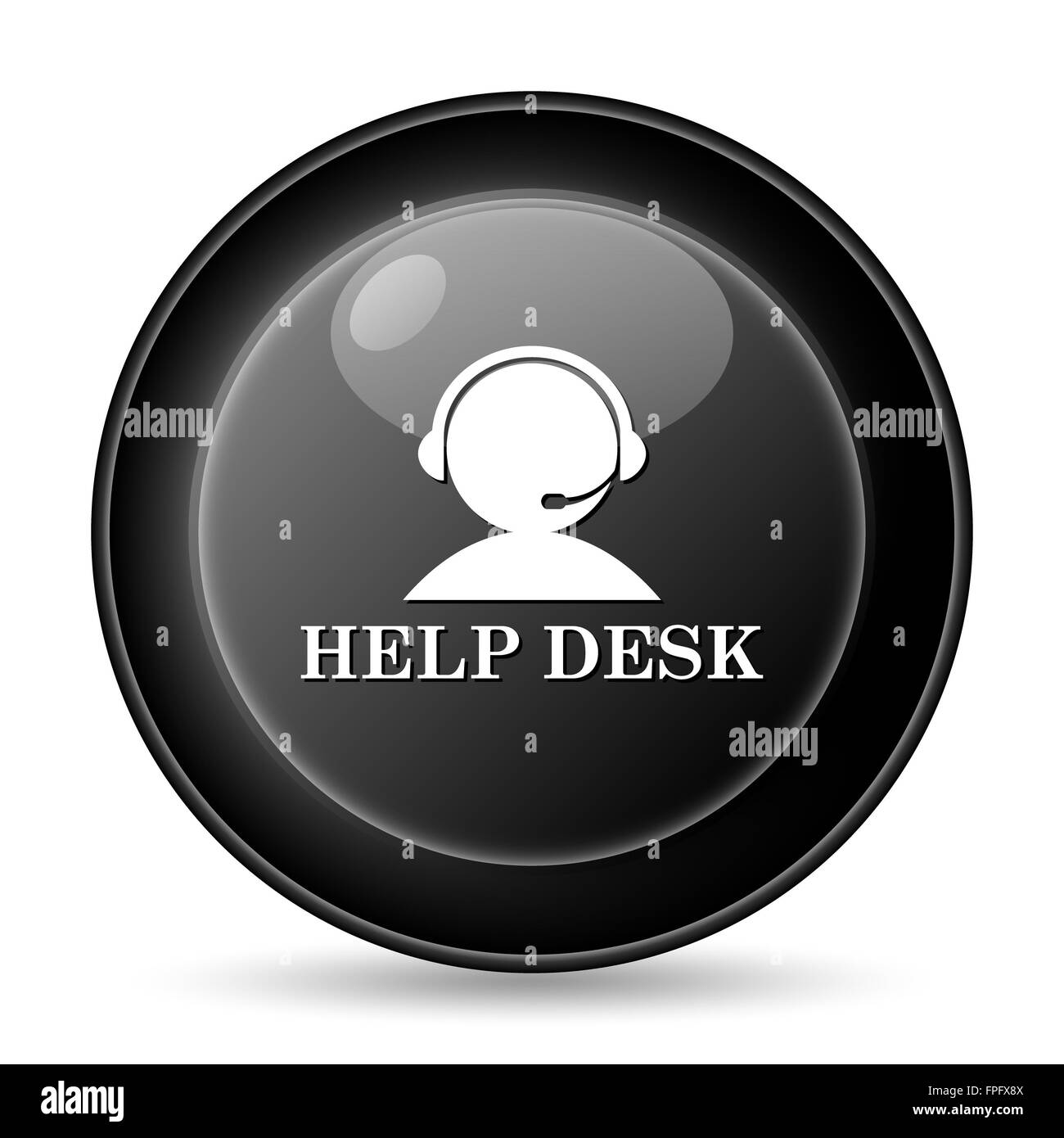 Helpdesk icon. Internet button on white background Stock Photo - Alamy
