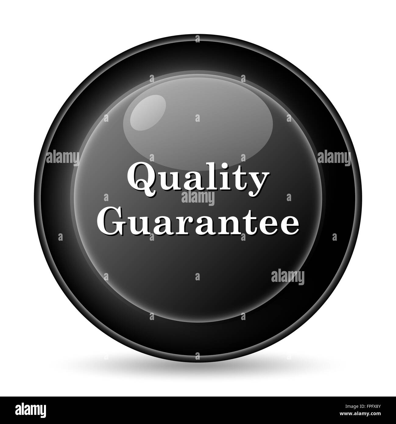 Quality guarantee icon. Internet button on white background Stock Photo ...