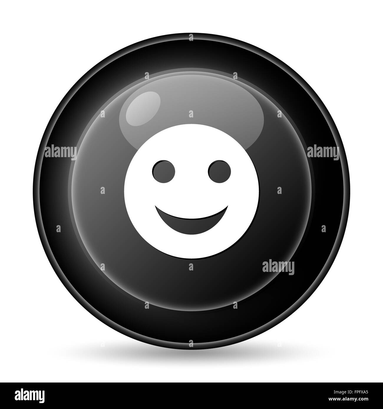 Smiley icon. Internet button on white background Stock Photo - Alamy