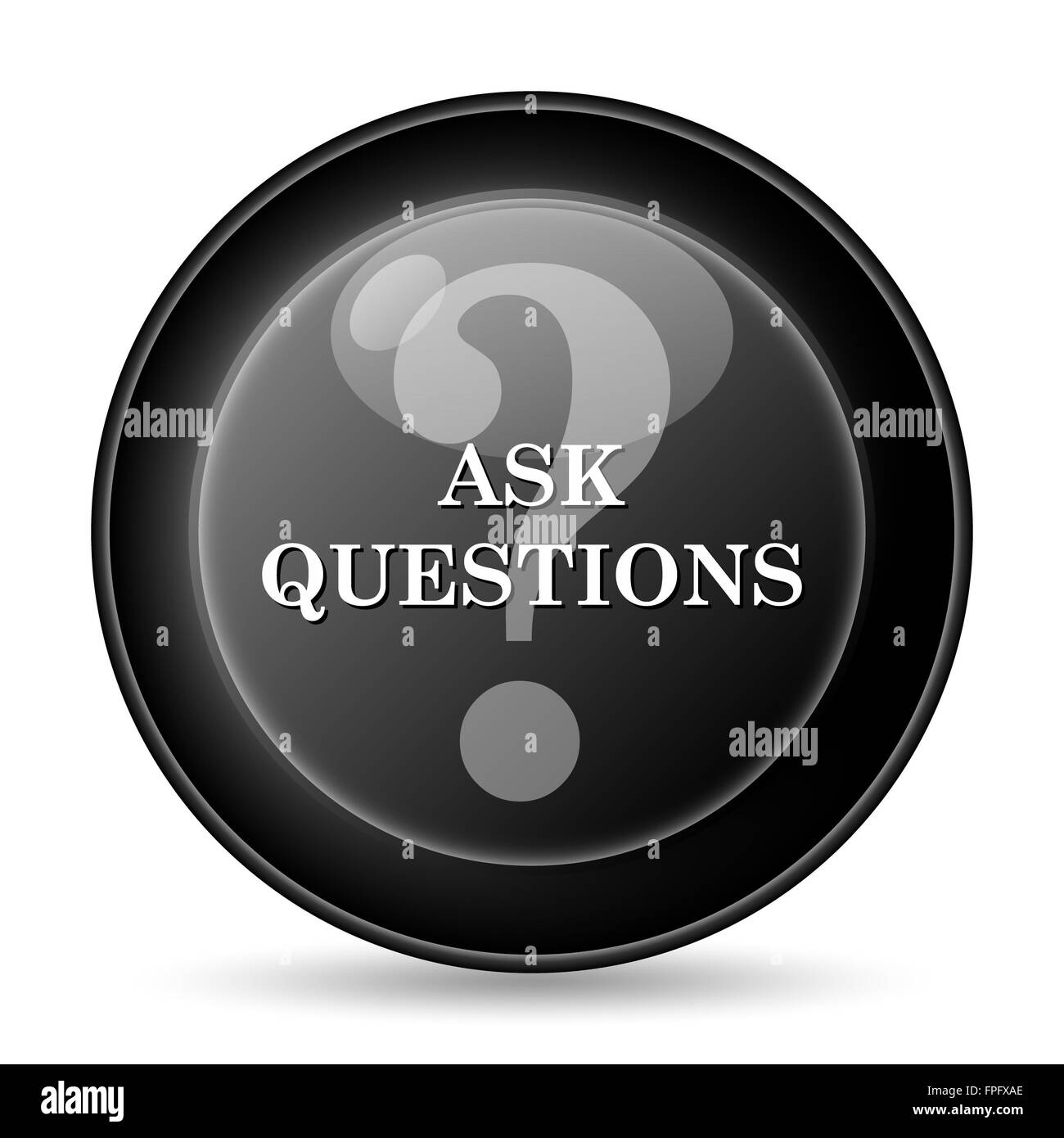 Online frequently asked questions Black and White Stock Photos & Images ...
