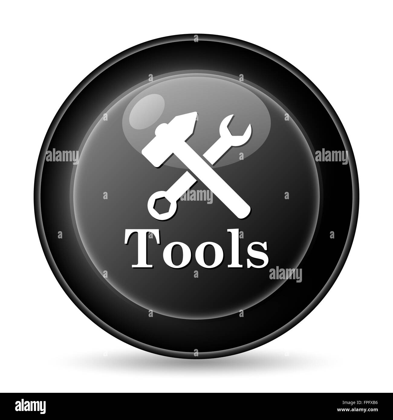 Tools icon. Internet button on white background Stock Photo - Alamy