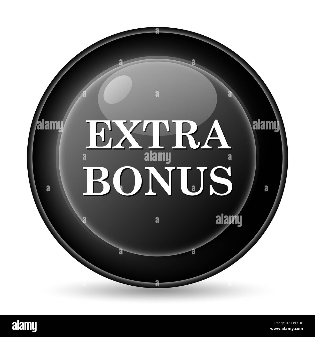 Extra bonus icon. Internet button on white background Stock Photo - Alamy
