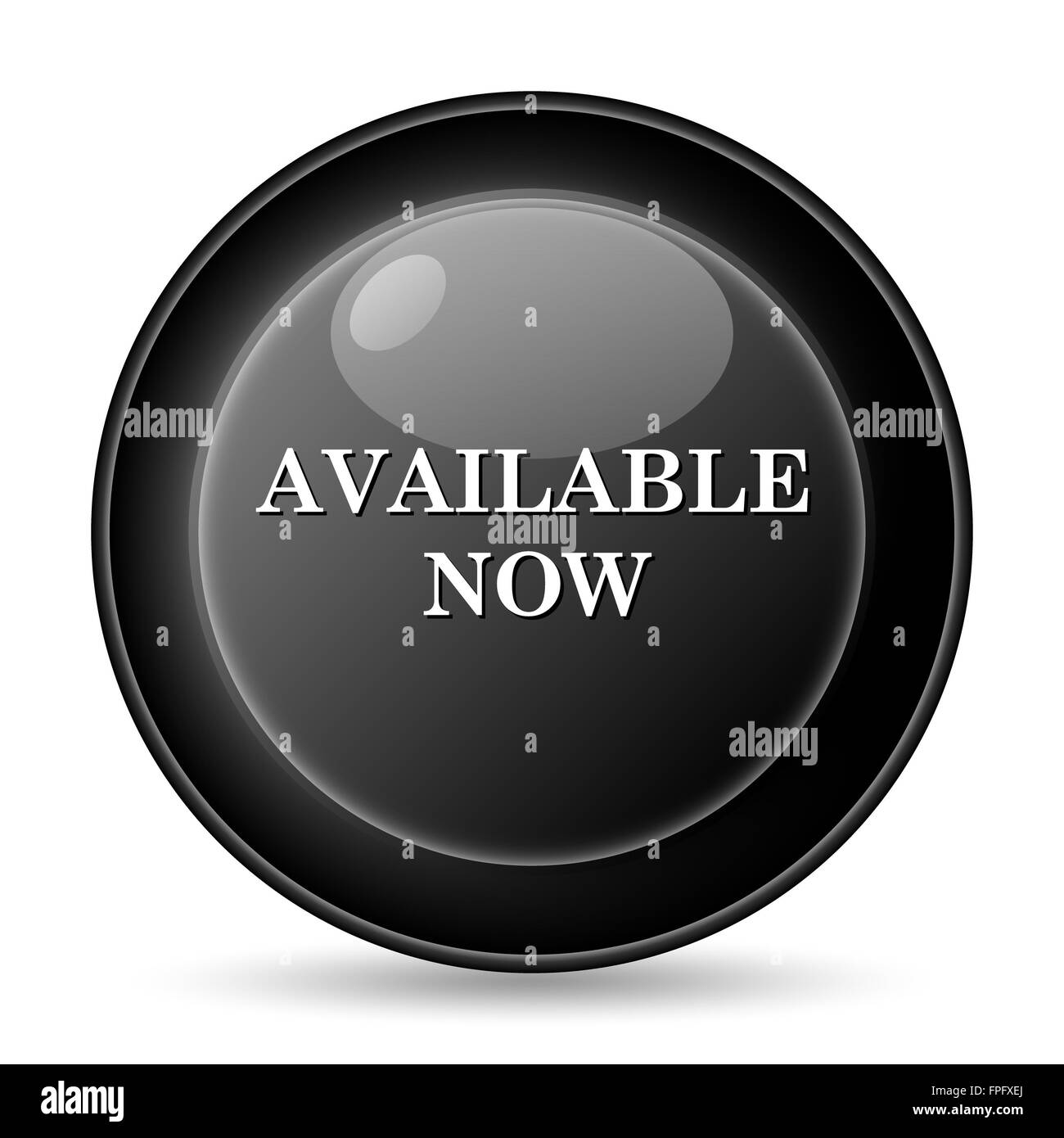 Available now icon. Internet button on white background Stock Photo - Alamy