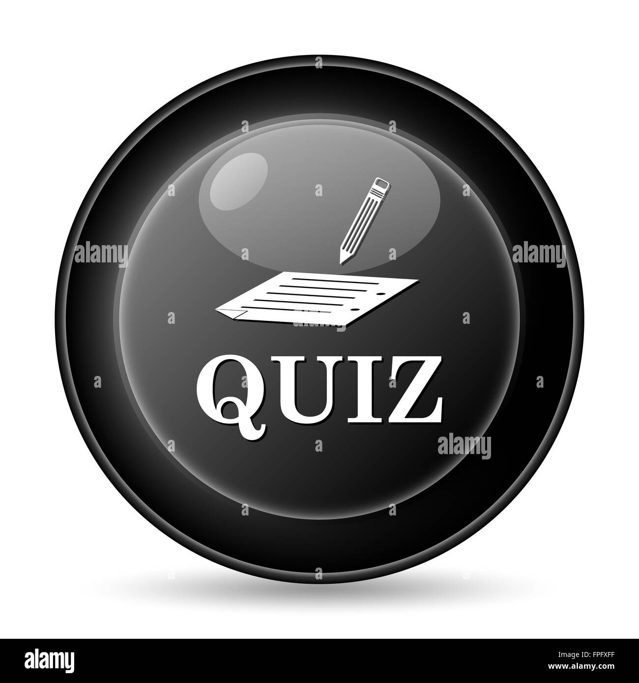 Quiz icon. Internet button on white background Stock Photo - Alamy