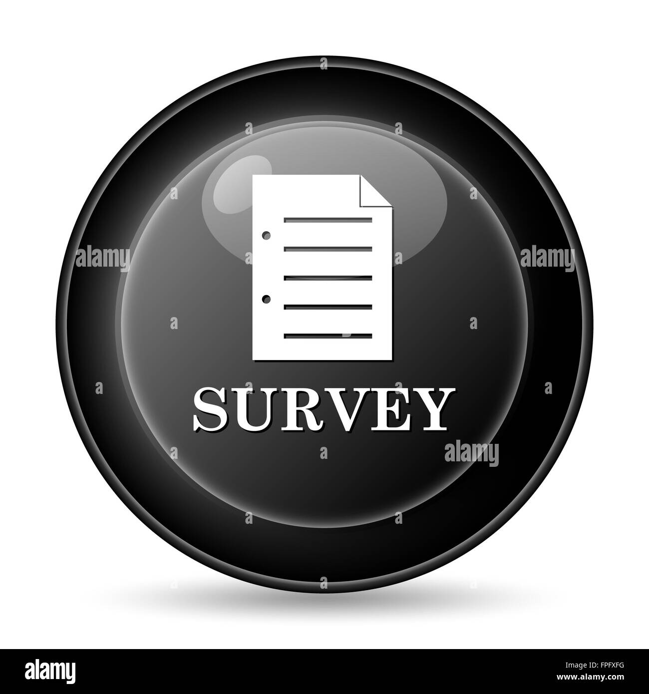 Survey icon. Internet button on white background Stock Photo - Alamy