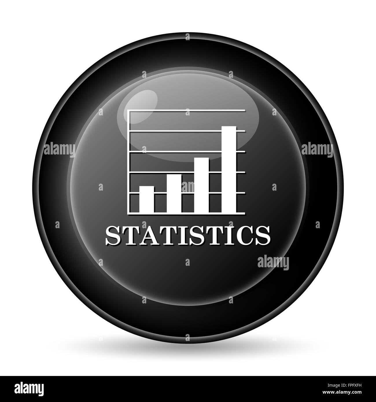 Statistics icon. Internet button on white background Stock Photo - Alamy