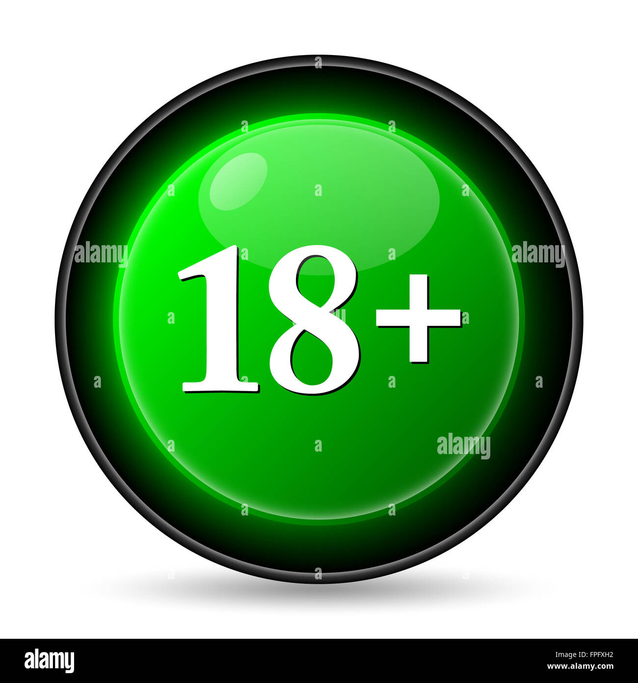 18 plus icon. Internet button on white background Stock Photo - Alamy