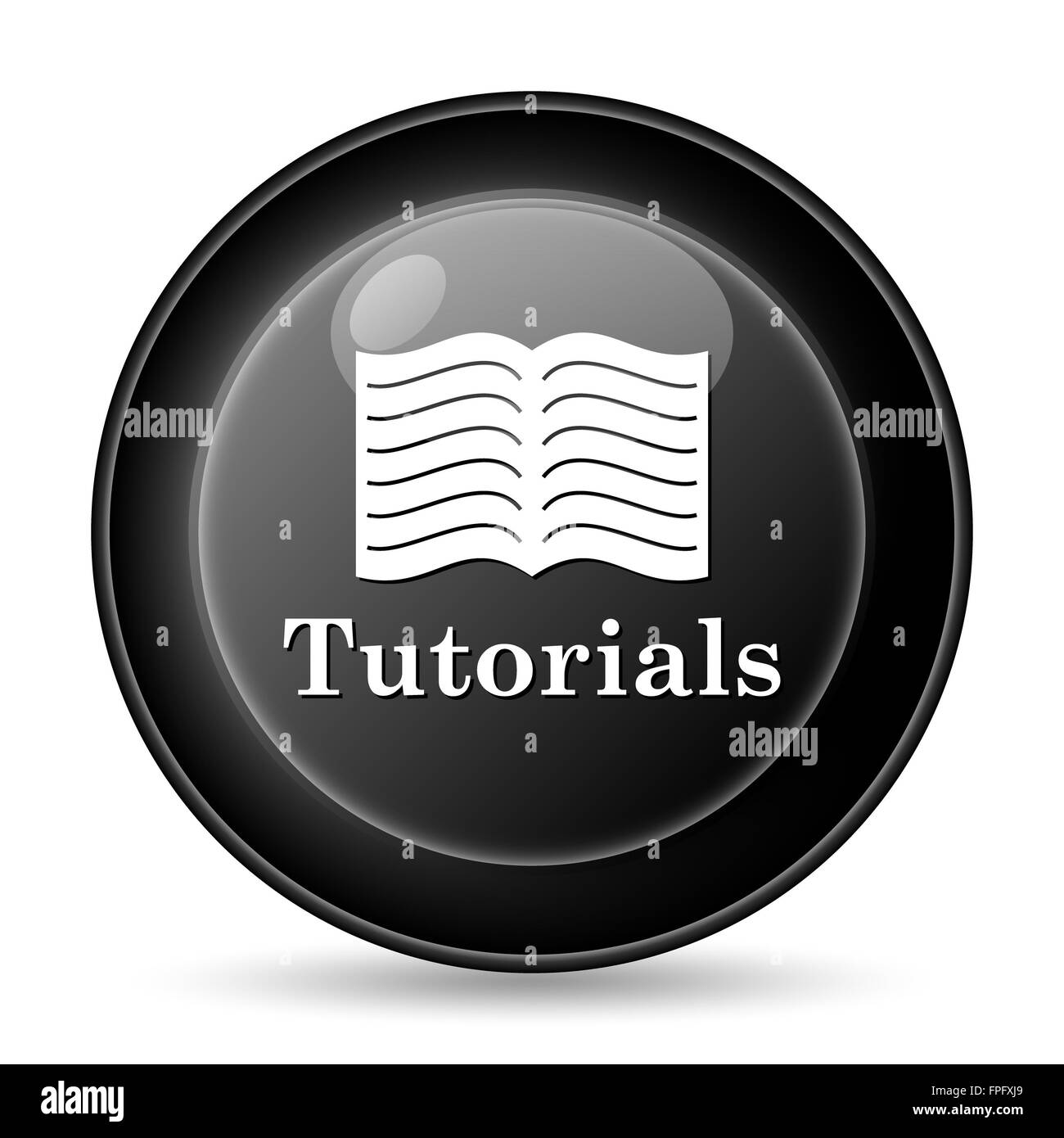Tutorials icon. Internet button on white background Stock Photo - Alamy