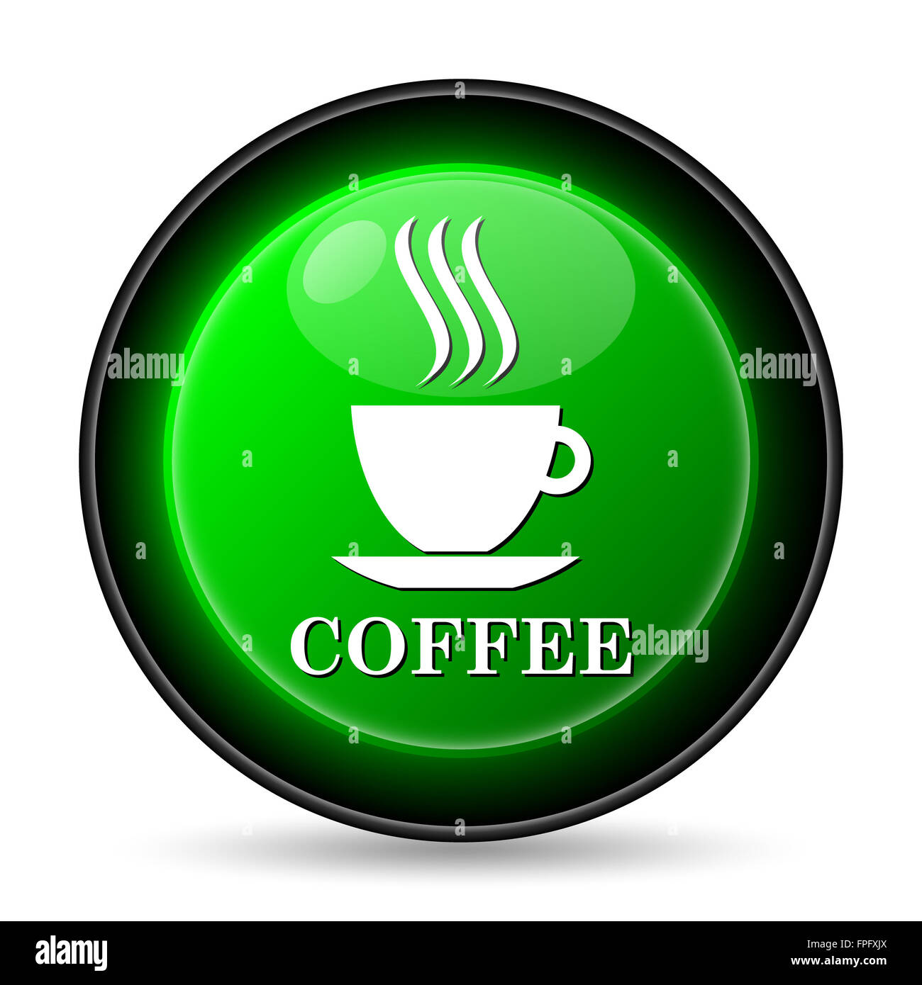 Coffee cup icon. Internet button on white background Stock Photo - Alamy