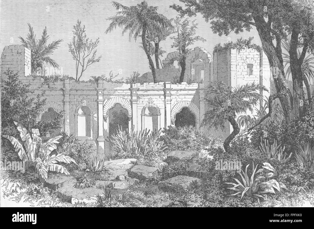 PARAGUAY: Ruins, Jesuit Mission Church in, antique print 1880 Stock ...