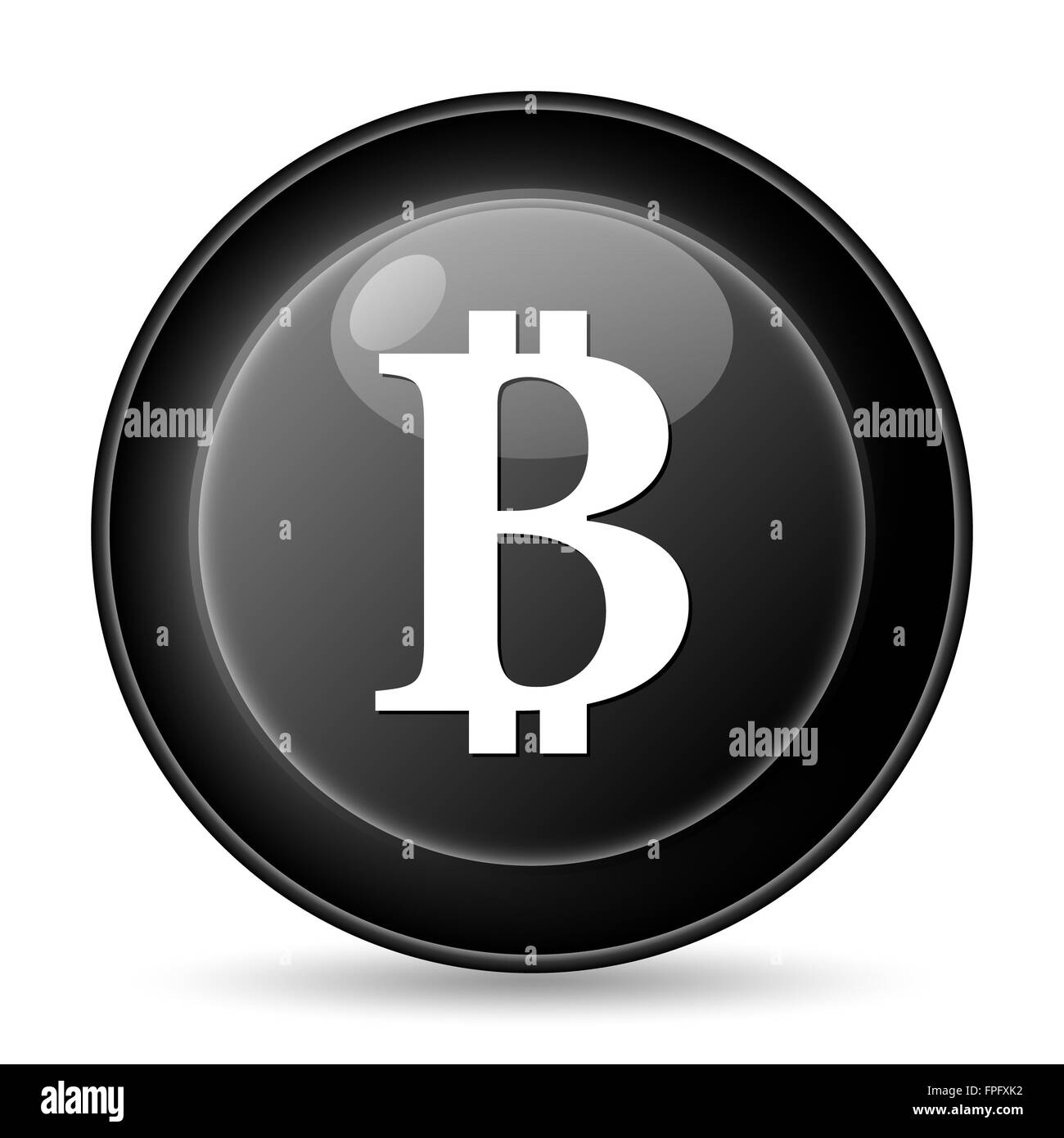 Bitcoin icon. Internet button on white background Stock Photo - Alamy