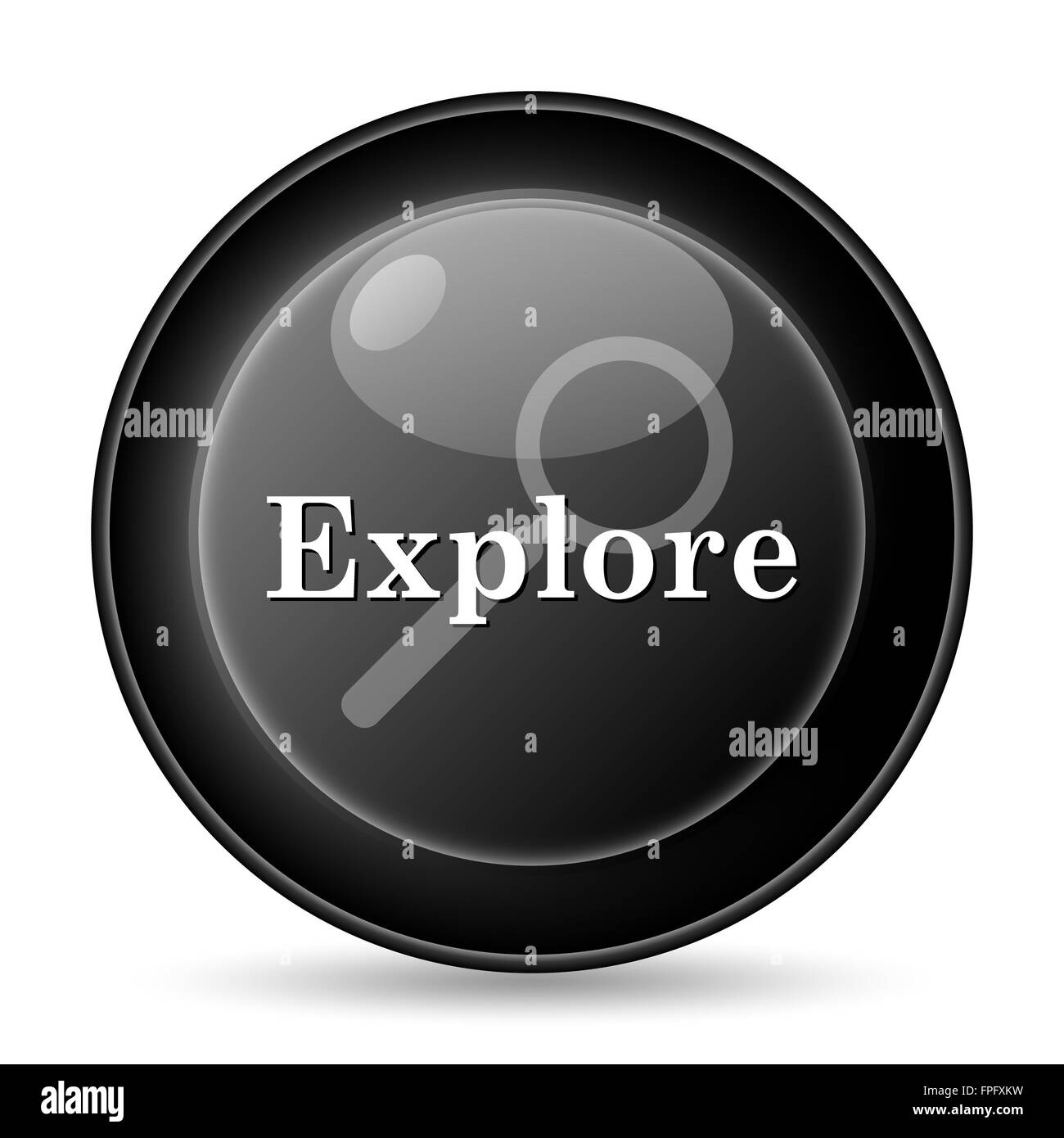 Explore icon. Internet button on white background Stock Photo - Alamy