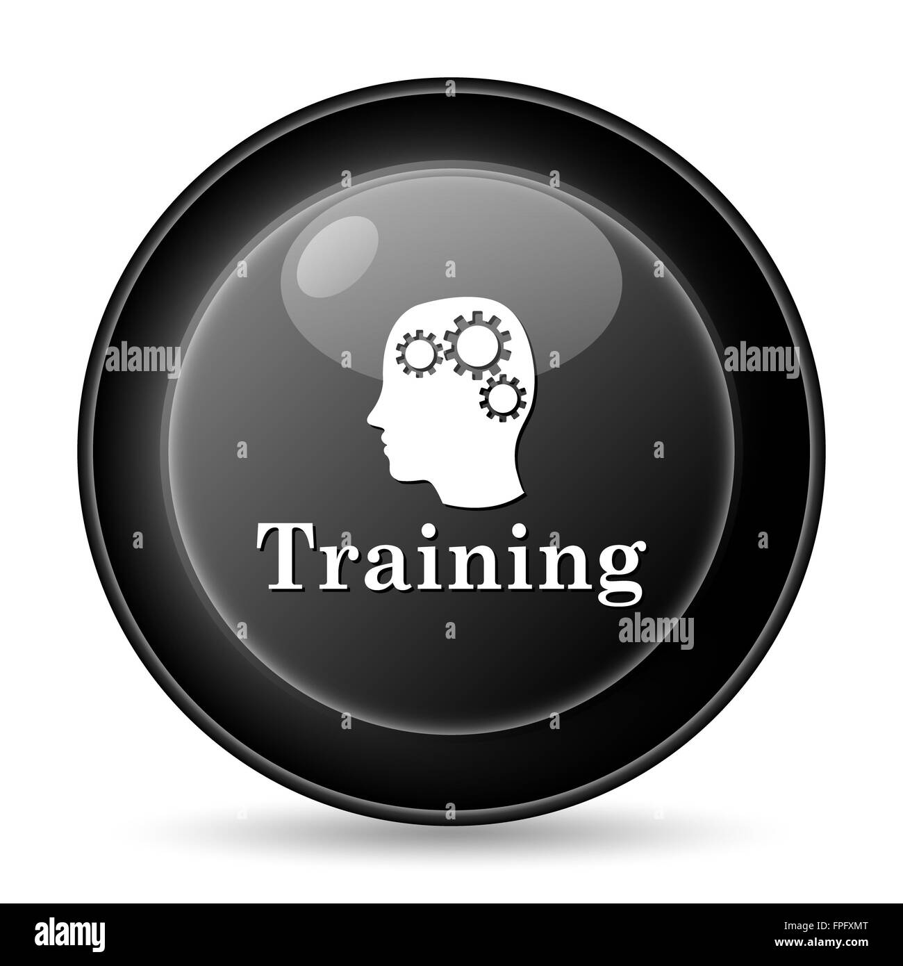 Training icon. Internet button on white background Stock Photo - Alamy