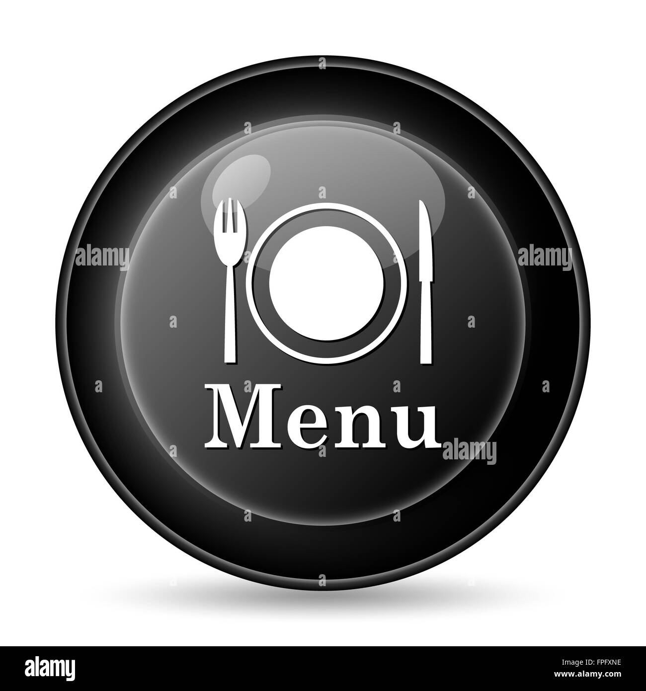 Menu icon. Internet button on white background Stock Photo - Alamy