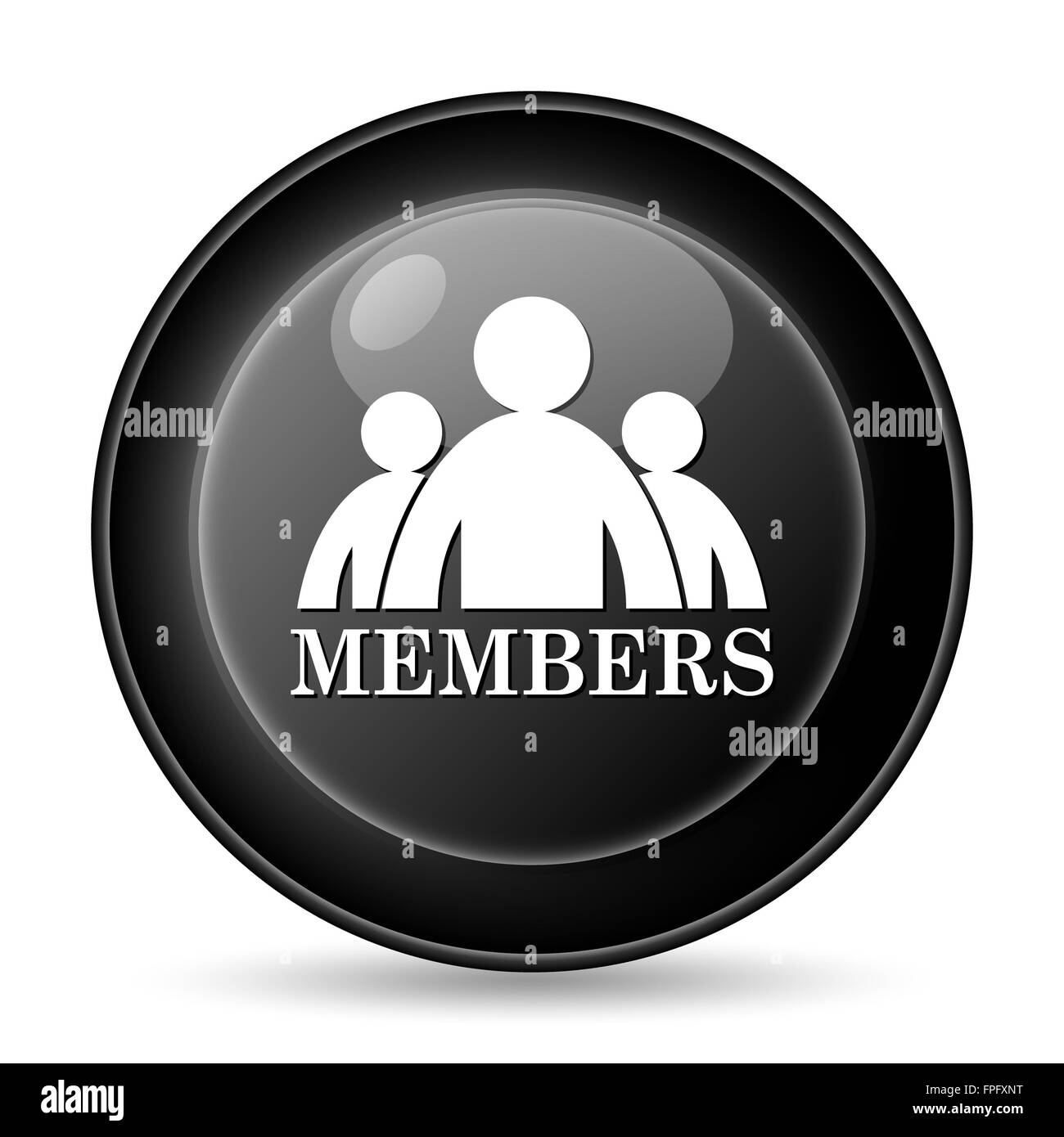 Members icon. Internet button on white background Stock Photo - Alamy