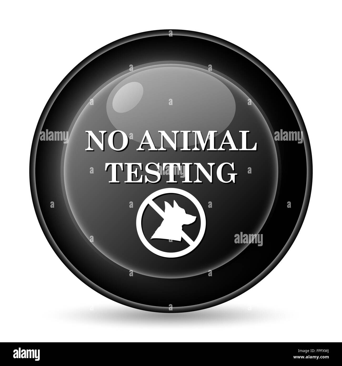 No animal testing icon. Internet button on white background Stock Photo ...