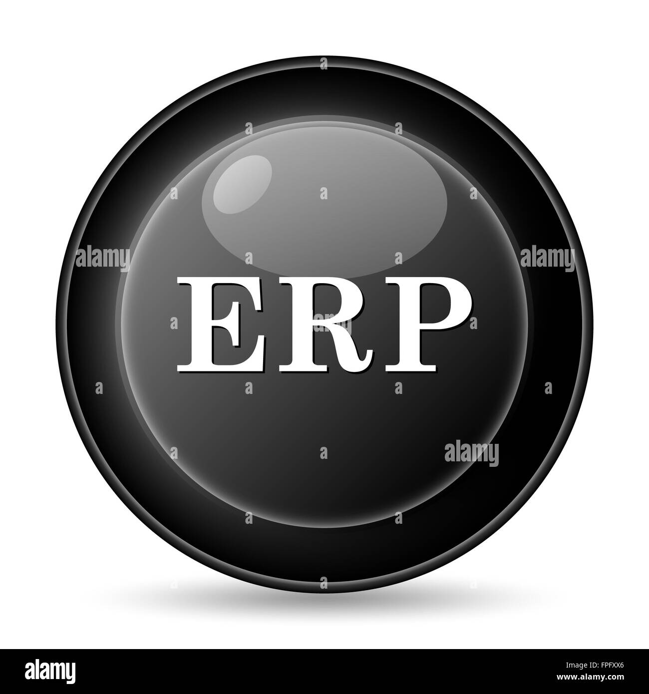 ERP icon. Internet button on white background Stock Photo - Alamy