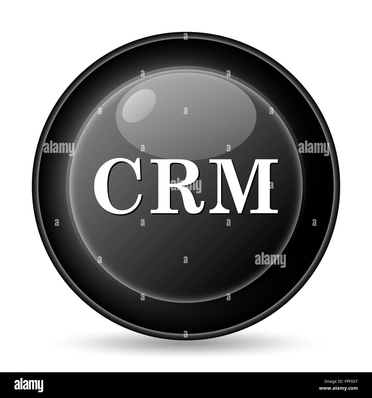 CRM icon. Internet button on white background Stock Photo - Alamy