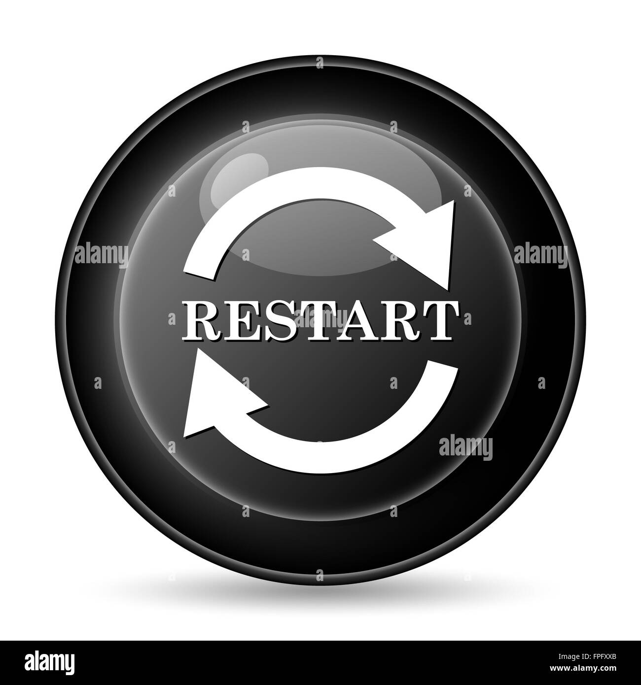 Restart icon. Internet button on white background Stock Photo - Alamy