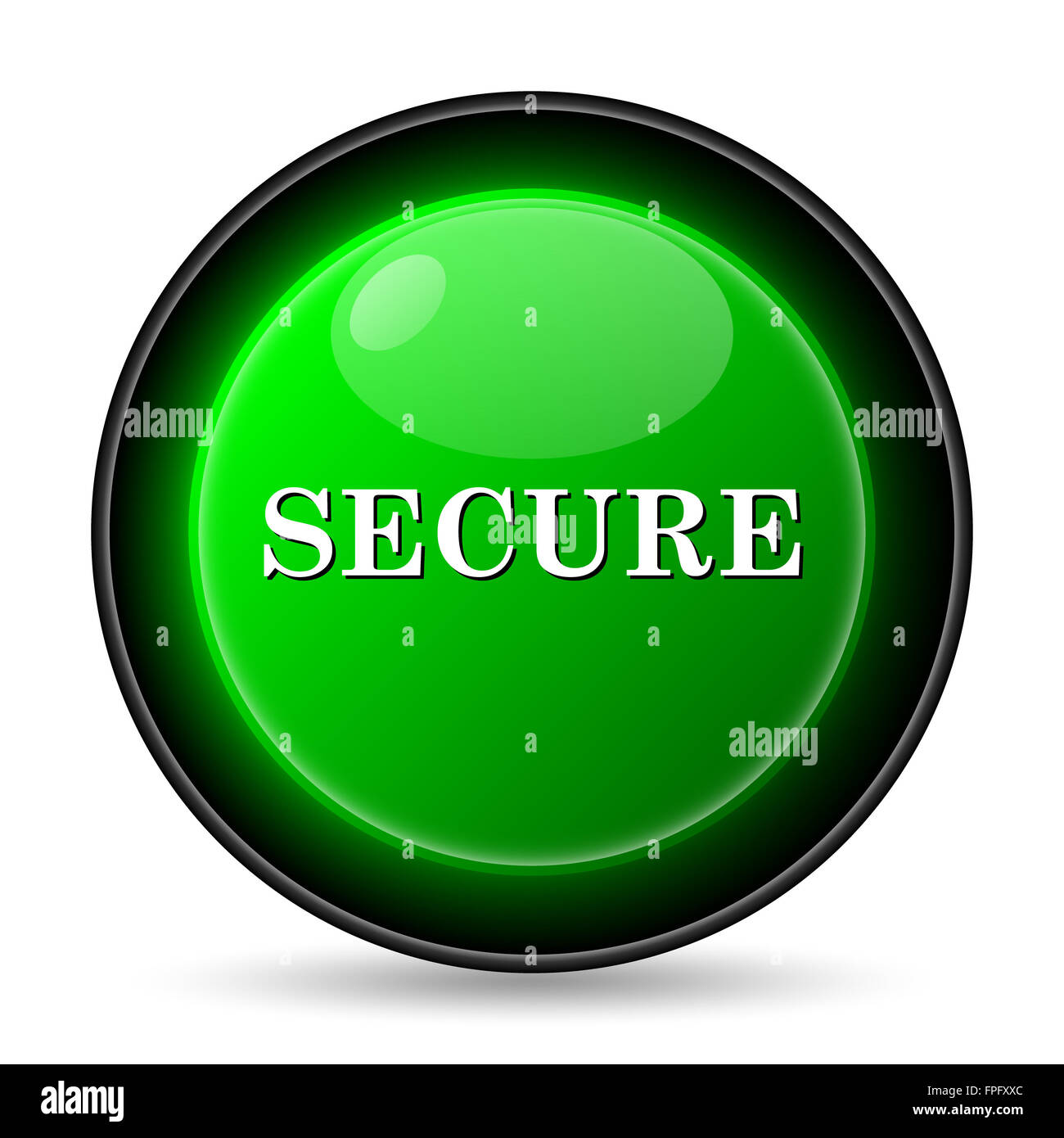 Secure icon. Internet button on white background Stock Photo - Alamy