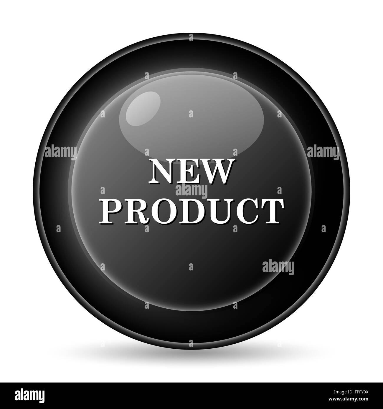 New product icon. Internet button on white background Stock Photo - Alamy